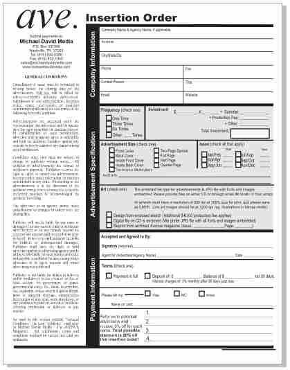 Insertion Order Form